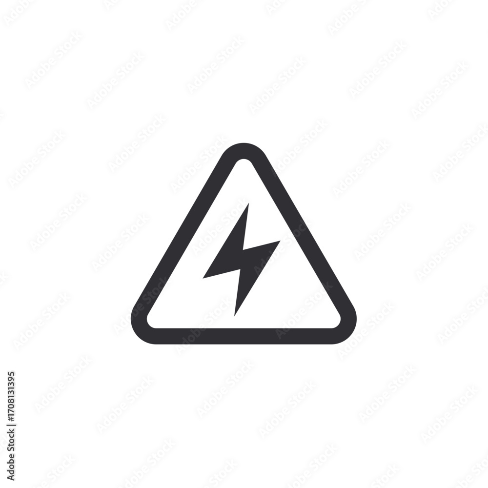 Danger warning icon. Risk sign. Sign of lightning. Electricity icon ...