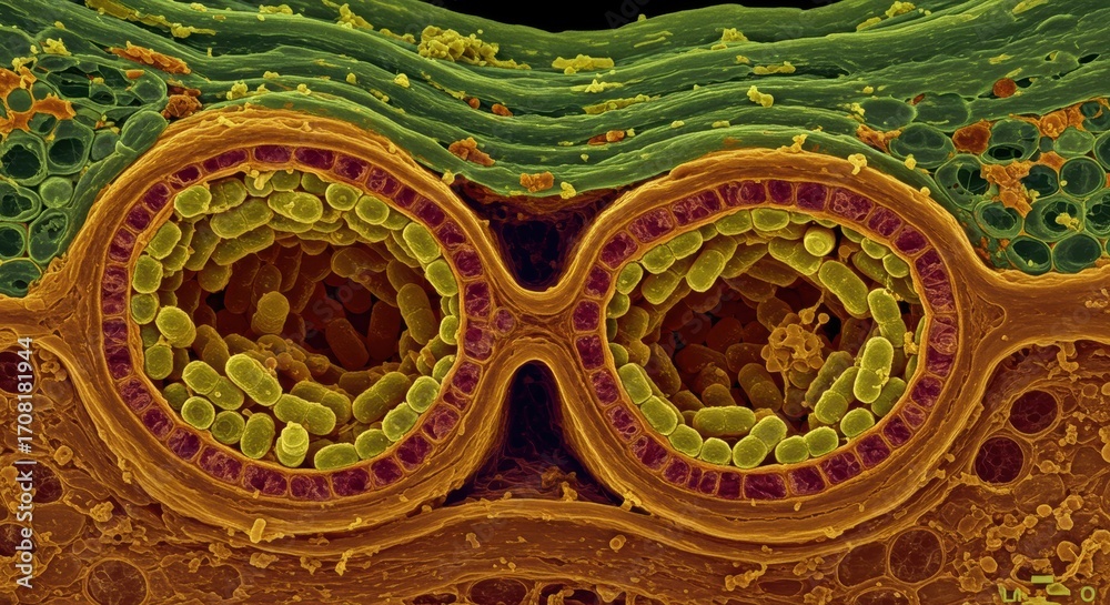 Plant Root Nodule Cross-section with Nitrogen-fixing Bacteria ...