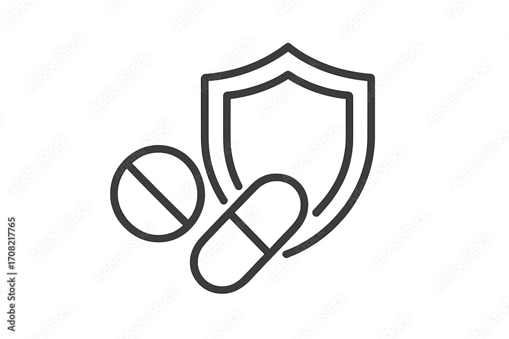 Image vectorielle Stock Medical shield with pills and capsule. Immune ...