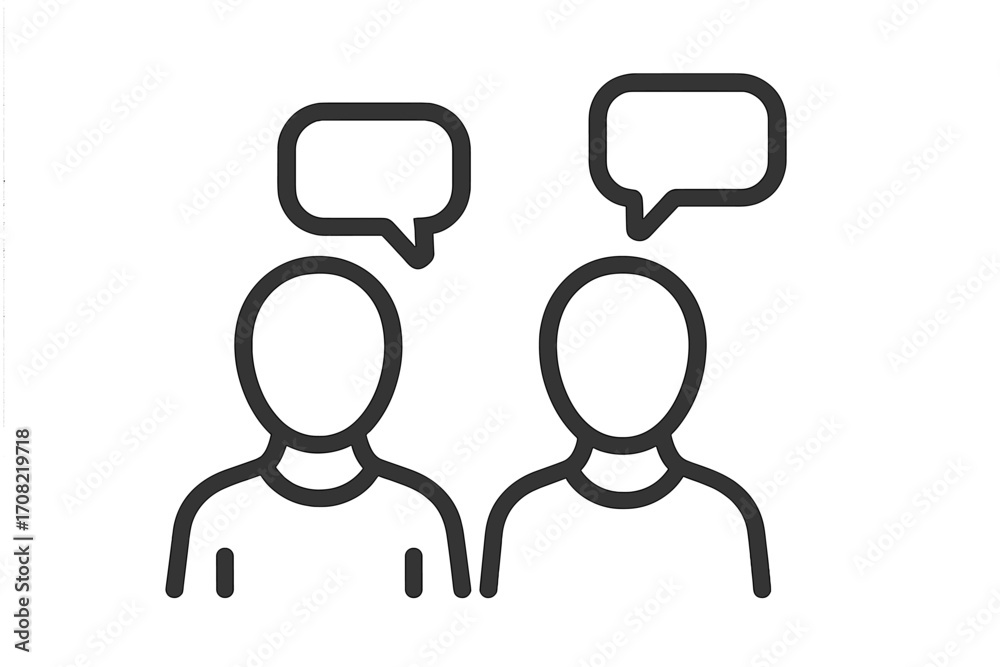 Stock-Vektorgrafik „Communication icon with two people talking ...