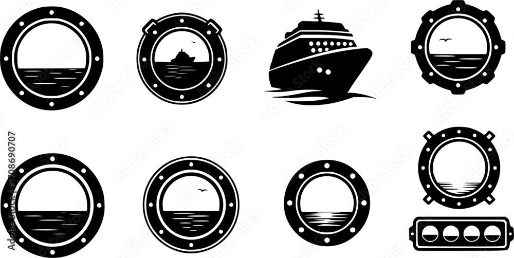 Porthole silhouette, Porthole svg, Cruise svg, Cruise ship svg, Boat ...