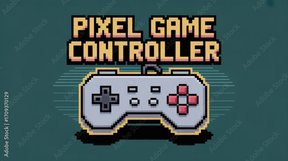 Stock-Vektorgrafik „Pixel art retro game controller vector illustration ...