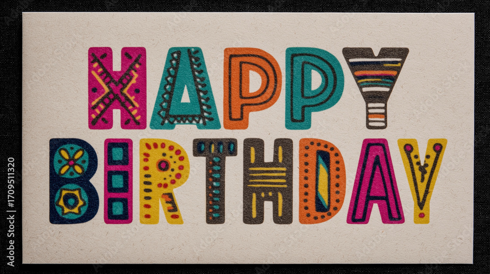 Funky Typography Bold Birthday Card. A modern, bold design where the ...