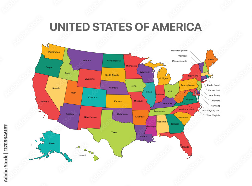 United States of America Colorful world map infographic, World map with ...