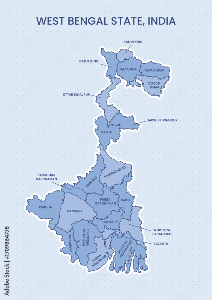 West Bengal State Map of India, Detailed Political and Geographic ...