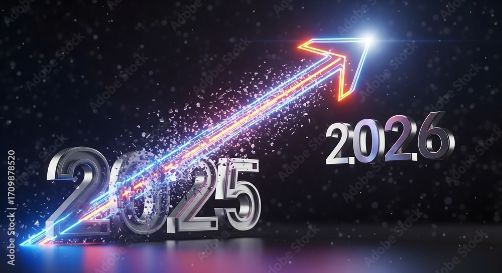 Transitioning from 2025 to 2026, showing growth with an arrow. Stock ...