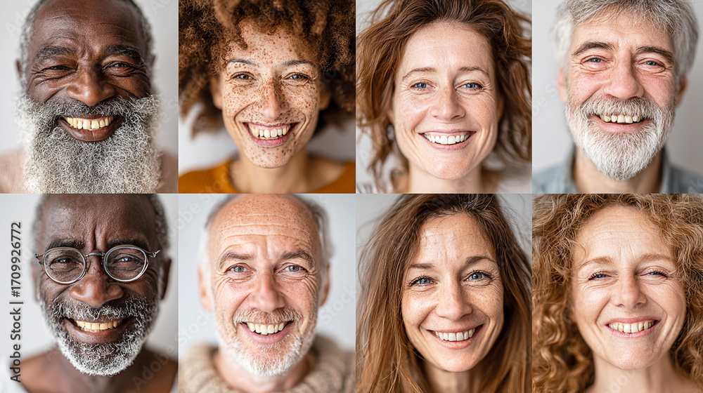 Diverse portraits showcase genuine smiles. Headshots are great for ...
