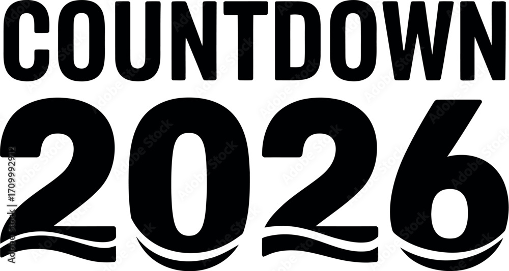 Bold graphic announcing the year 2026 with a countdown theme Stock ...
