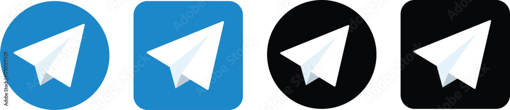 Telegram Logo Icon. Telegram Messaging App Logos. Popular messenger app ...