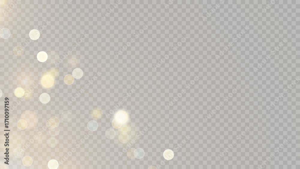 Vector de Stock Golden dust light png. Christmas glowing bokeh confetti ...
