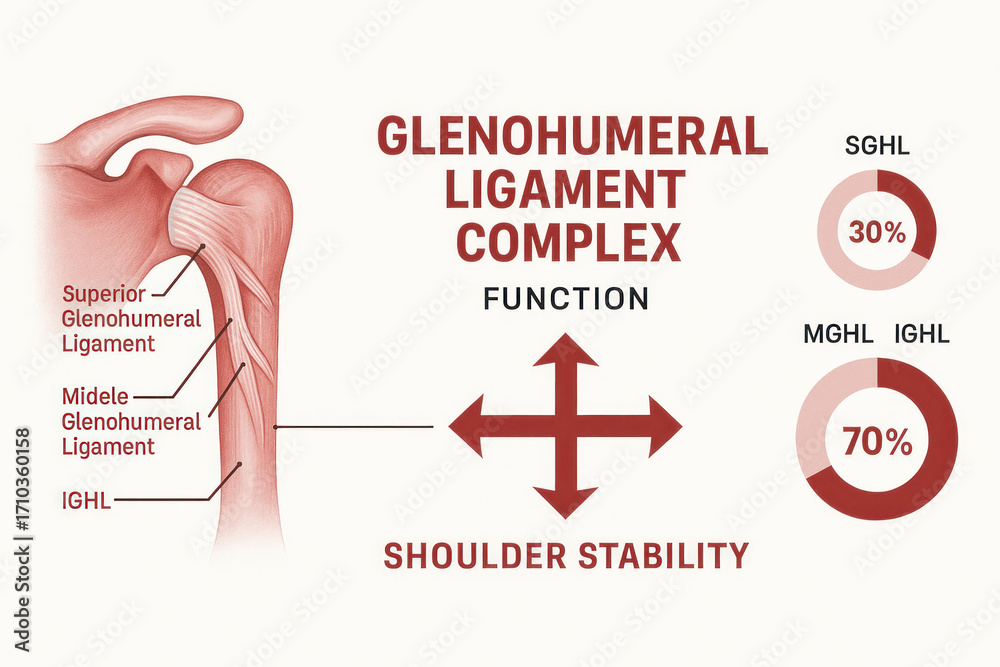 Glenohumeral Ligament Complex - Shoulder Anatomy Diagram Stock ...