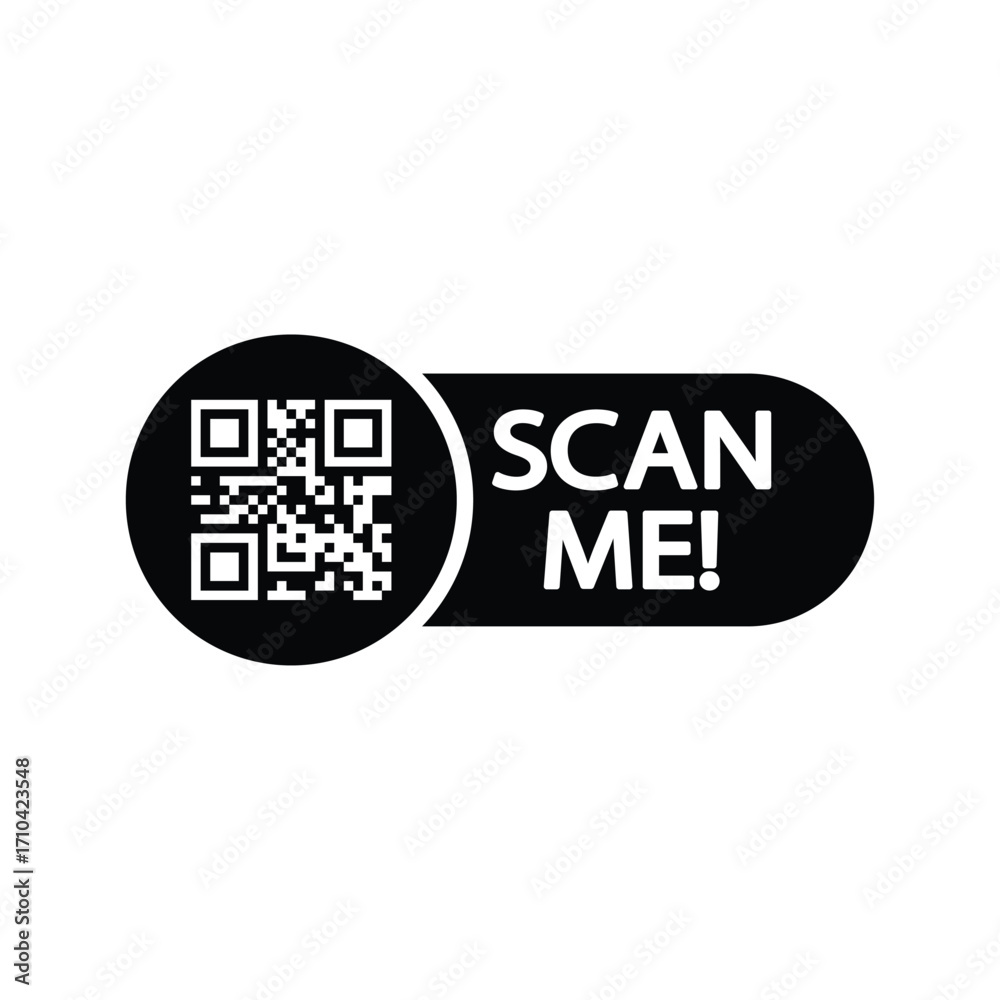 scan me icon vector qr code and phone sign scanning Stock Vector ...