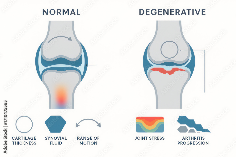Normal vs Degenerative Knee Joint: Cartilage, Fluid, and Arthritis ...