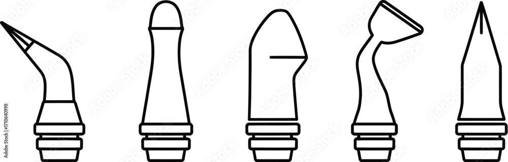 Soldering iron tips vector set different shapes and sizes tools Stock ...