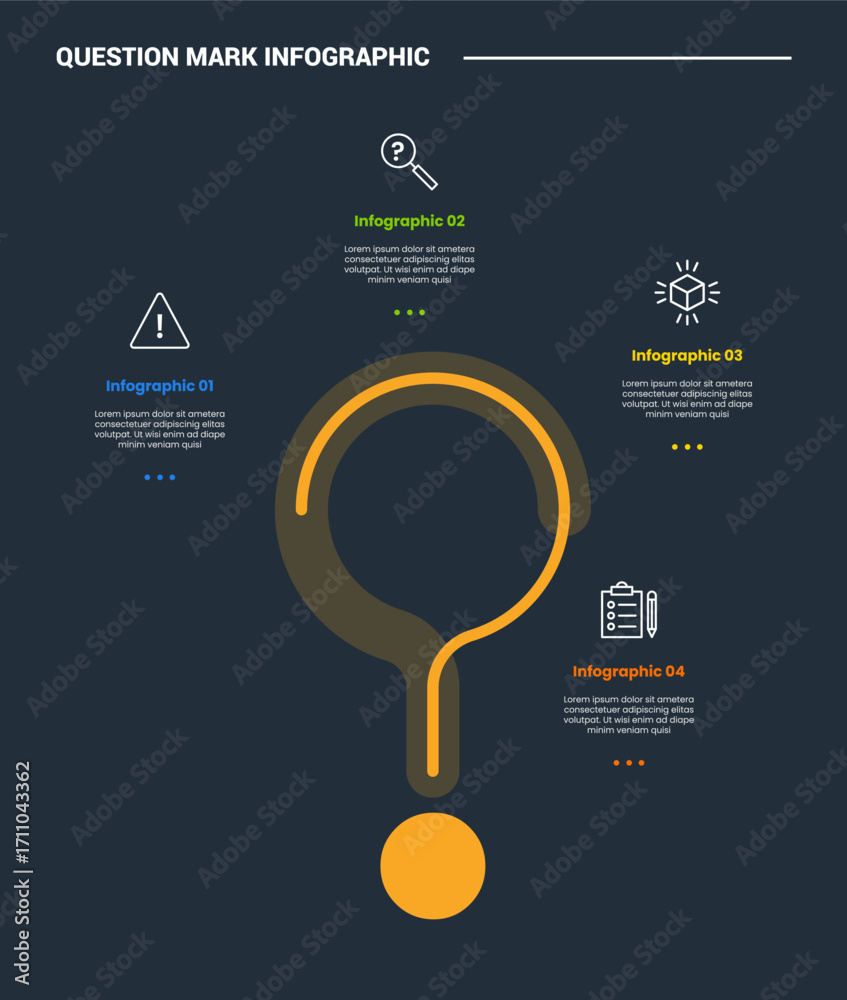 Image vectorielle Stock Question mark infographic process diagram with ...