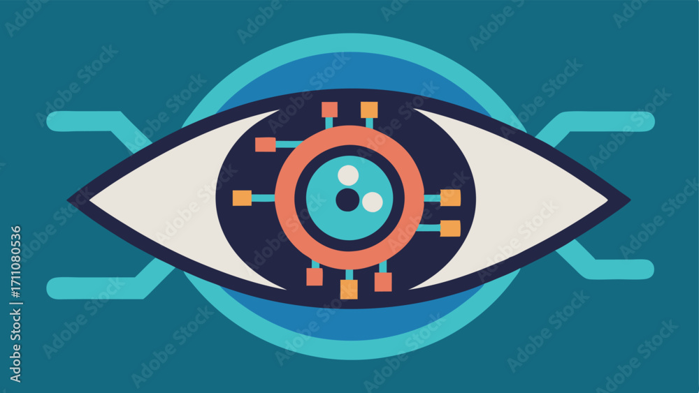 Vektor AI Eye An abstract eye symbol with circuit patterns inside ...