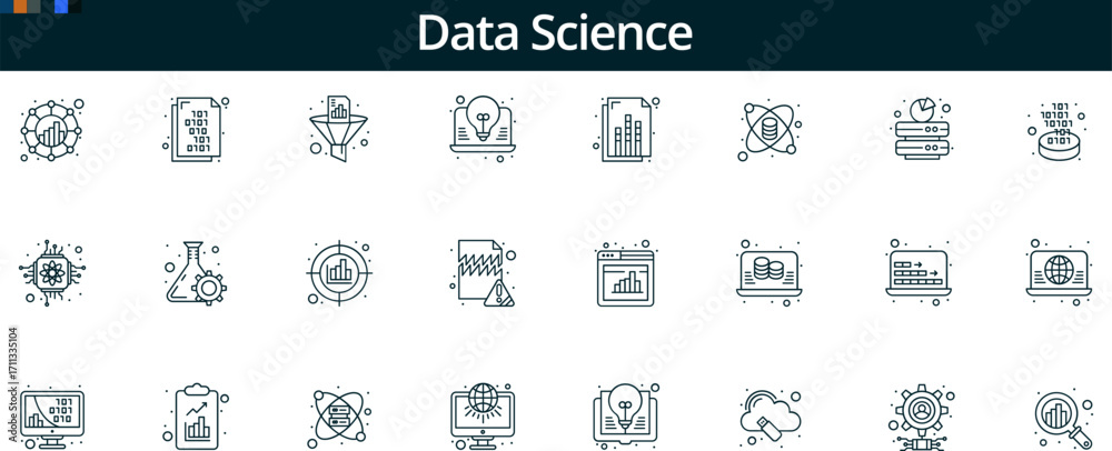 Data Science Icon Set for AI, Machine Learning, and Analytics UI Design ...