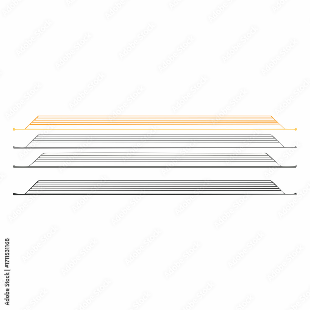 Schematic 3D cross-section of a composite panel showing the different ...