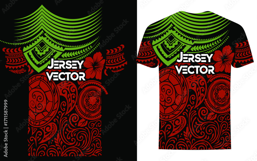 Polynesian Jersey Vector Tribal Tattoo-Inspired Sportswear, traditional ...