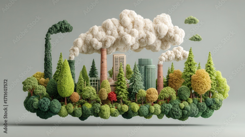 Conceptual model showcases environmental challenges and sustainable ...