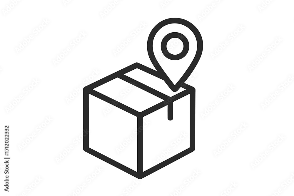 Package location icon. Delivery tracking symbol. Shipping destination ...