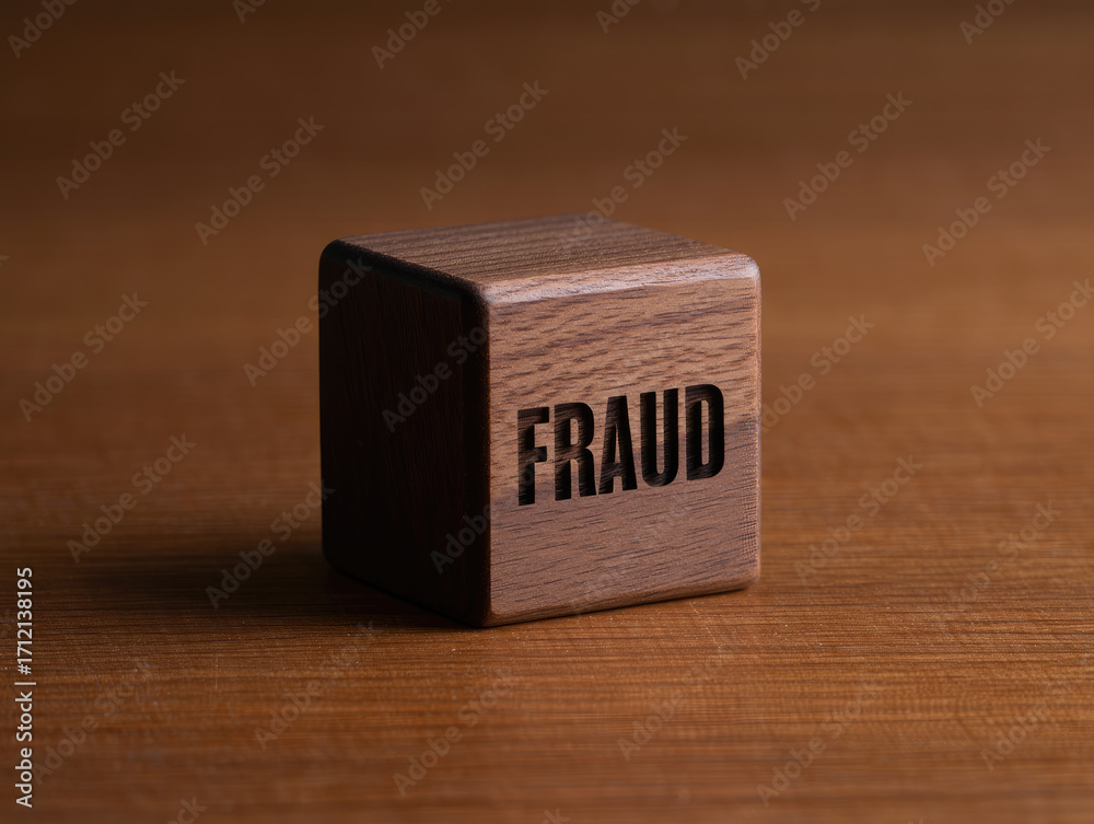 Fotografia do Stock Concept of FRAUD, a complex risk such as this code ...