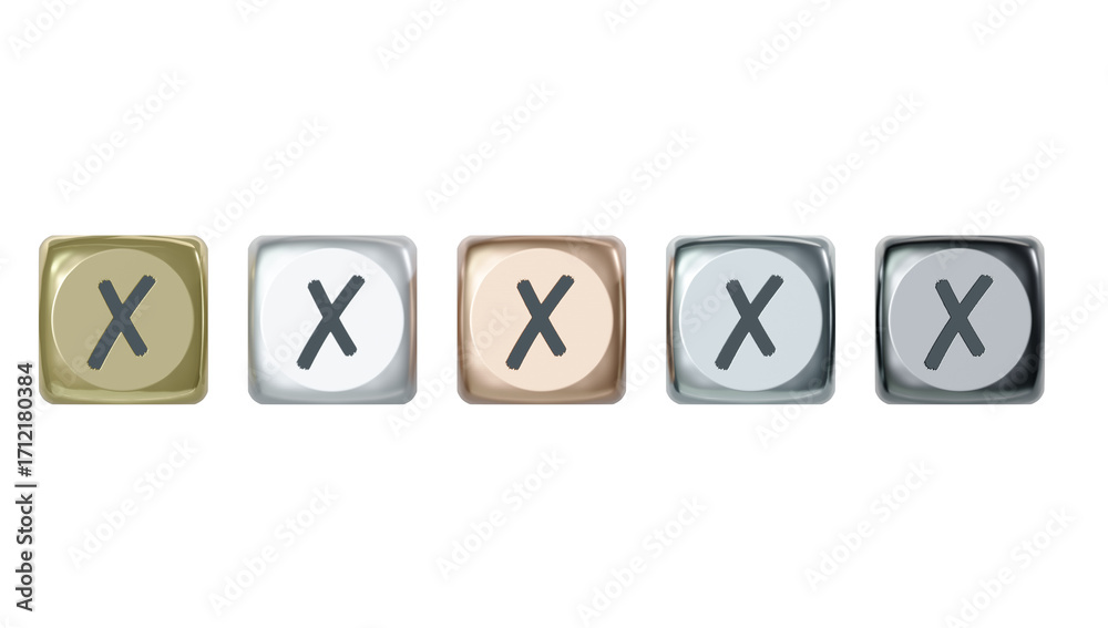 Collection of metal cross mark (x marks), isolated on a transparent ...