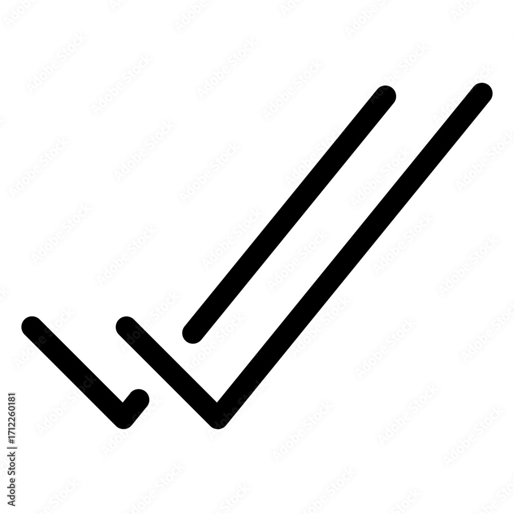 Double check mark for confirmation and approval in digital applications ...