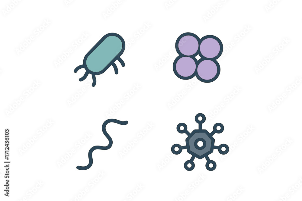 Microscopic organisms and cellular structures including bacteria ...