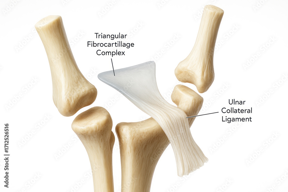 Wrist Anatomy: Triangular Fibrocartilage Complex and Ligaments Stock ...