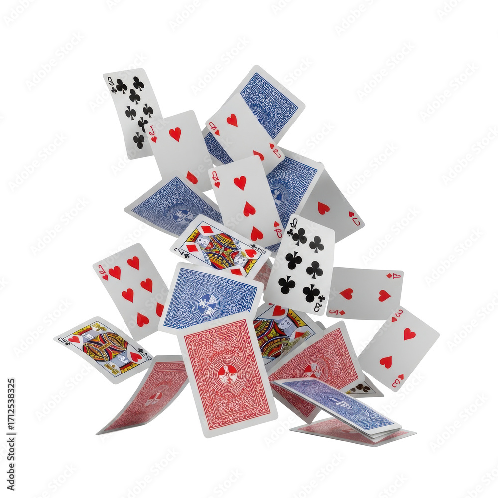 Floating deck of cards presents a playful yet mysterious composition ...