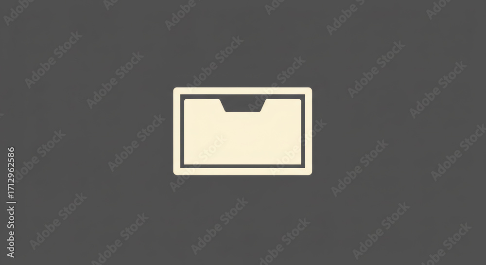 Simple Beige File Folder Icon on Dark Background Stock Illustration ...