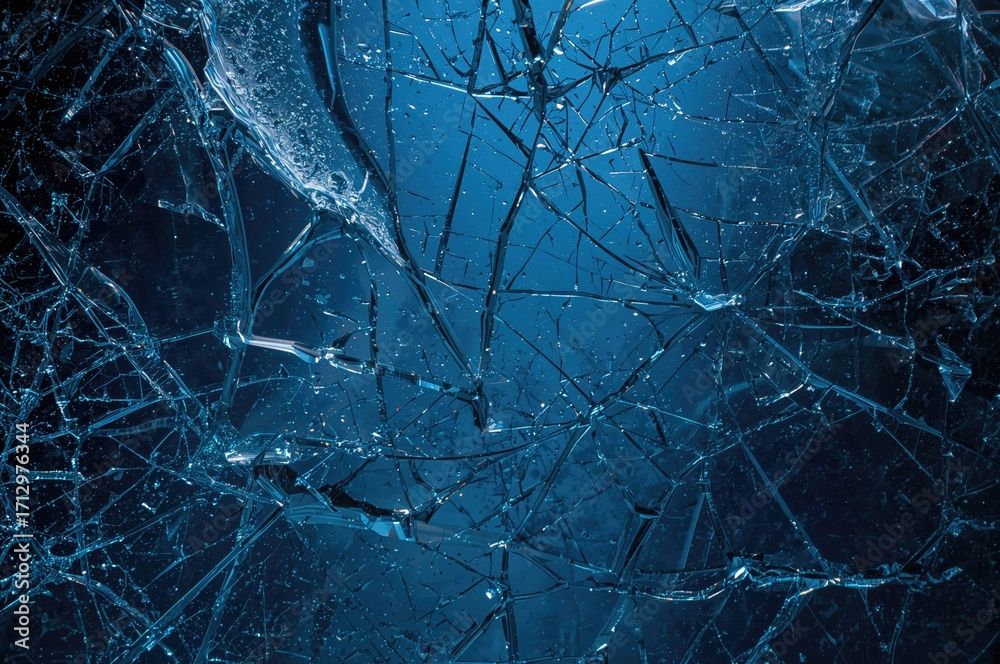 Fragmented glass texture featuring fractures Stock Photo | Adobe Stock