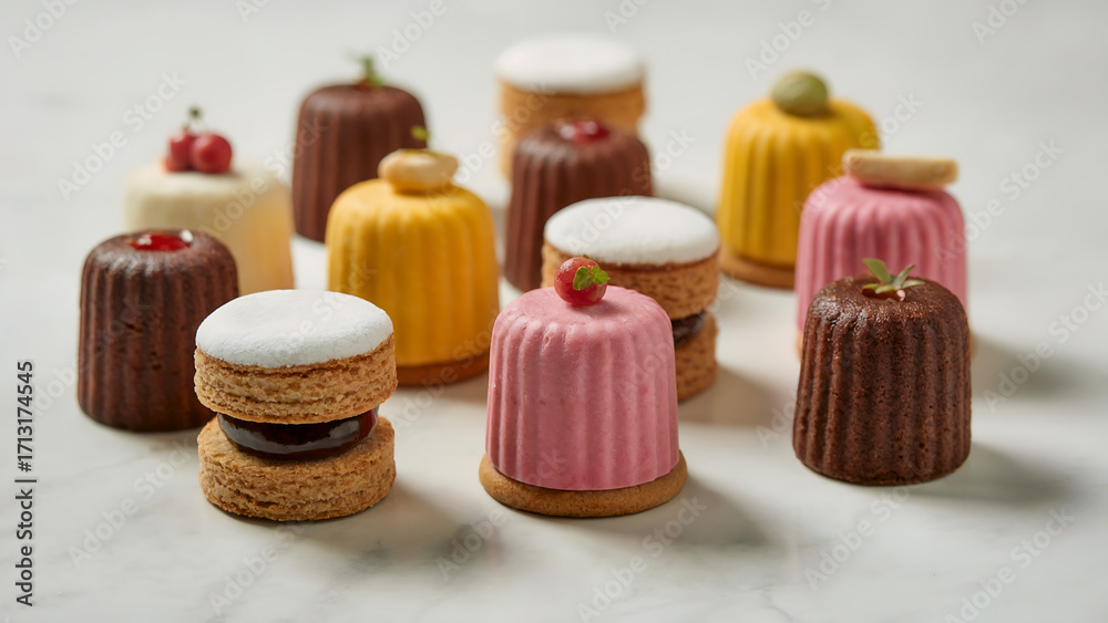 Petits fours are small dessert snacks, cookies and pastries that are ...