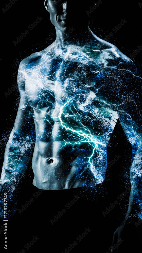 Ilustrace torso, muscle, chest, muscular, fitness, shirtless, model ...