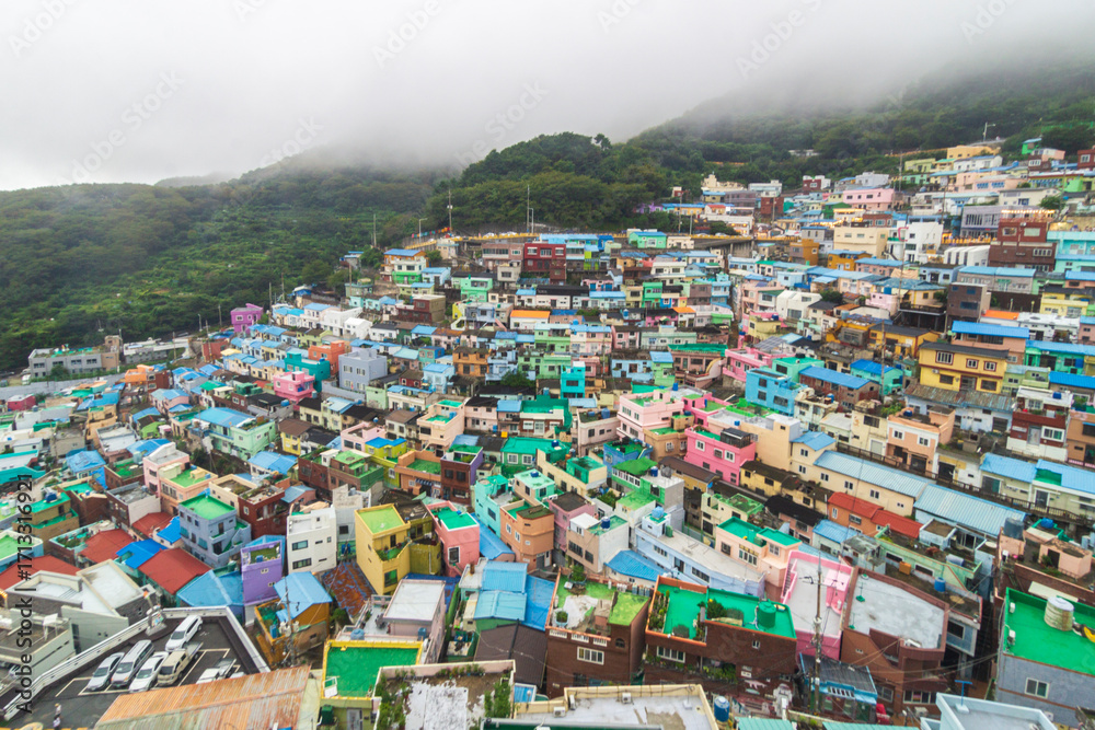 Busan, South Korea - 01 Sep, 2025 - Colorful hillside houses at ...