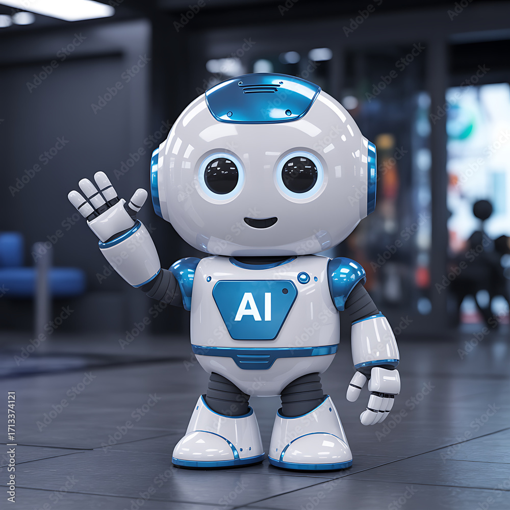 Friendly AI Robot Character Design 3D Render of a Cute and Approachable ...