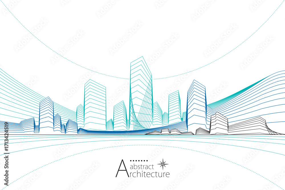 An urban landscape showcasing imaginative and abstract architectural ...