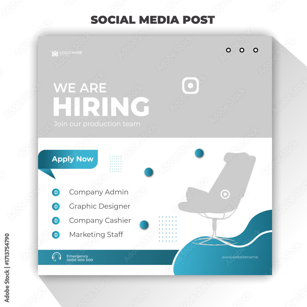 We are hiring join our production team social media post design ...