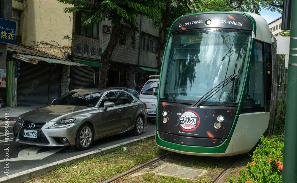 Kaohsiung, Taiwan September 8 2025: Kaohsiung Circular Light Rail, one ...