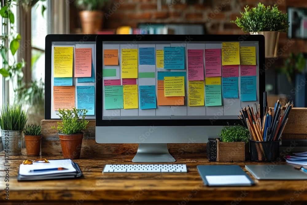 Online task board showing status updates with 'in progress' and ...