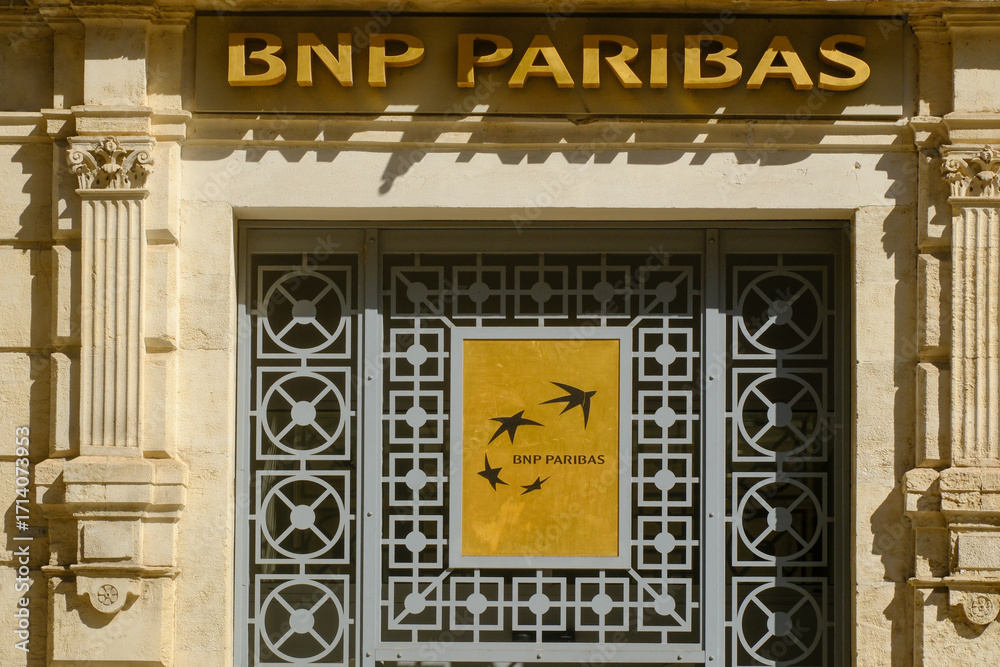 Avignon, France - september 09, 2025 : sign and logo of BNP Paribas ...