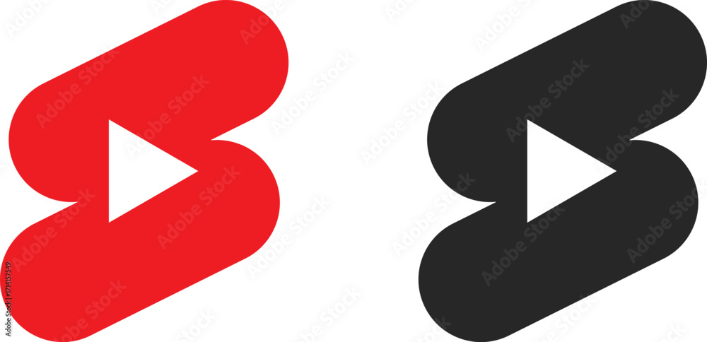 YouTube Shorts logo icon. short video branding and digital content ...