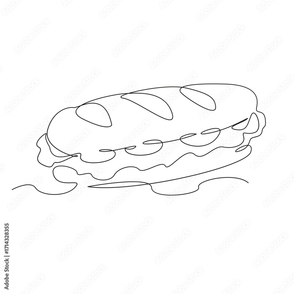 Image vectorielle Stock One continuous single drawing line art flat ...