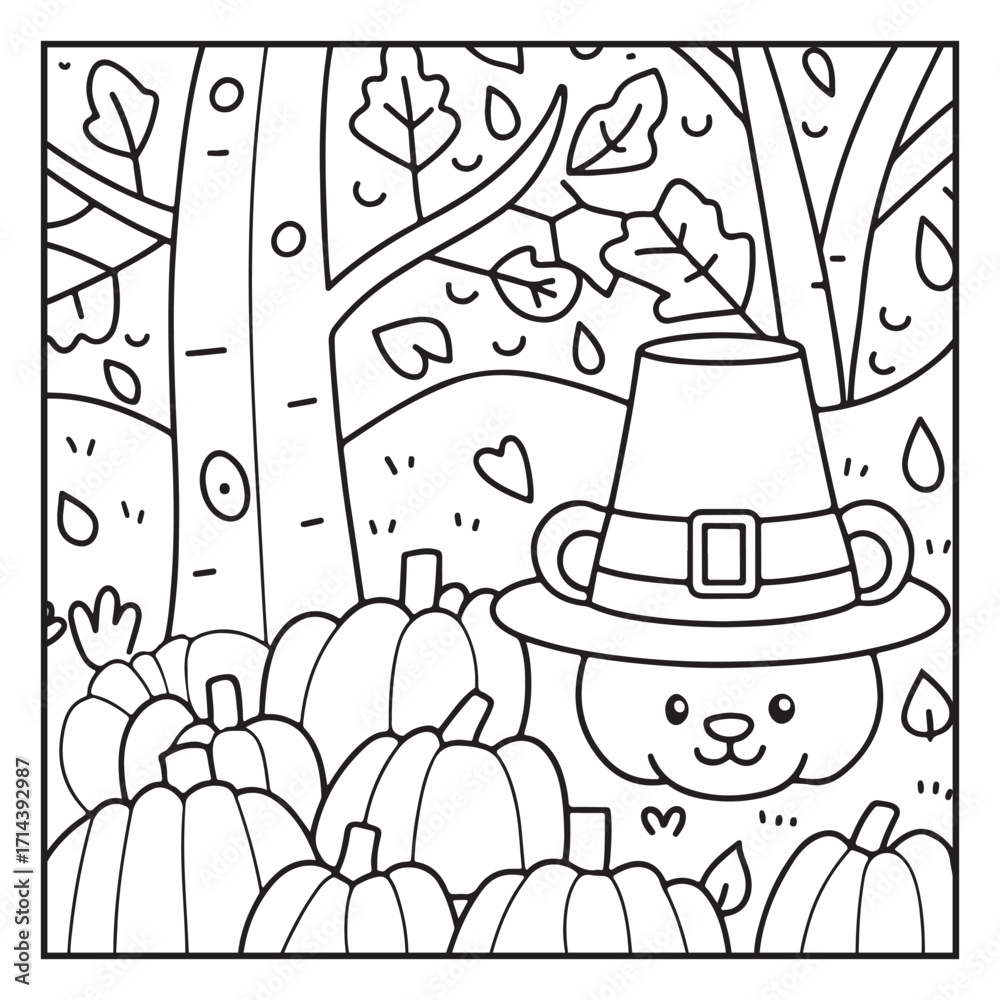 Thanksgiving Coloring Pages – Cute and Easy Holiday Designs with ...