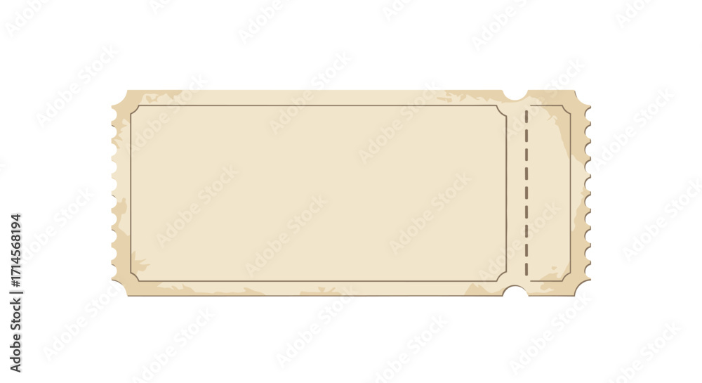 Vintage blank ticket with perforated edge and retro design Stock Vector ...