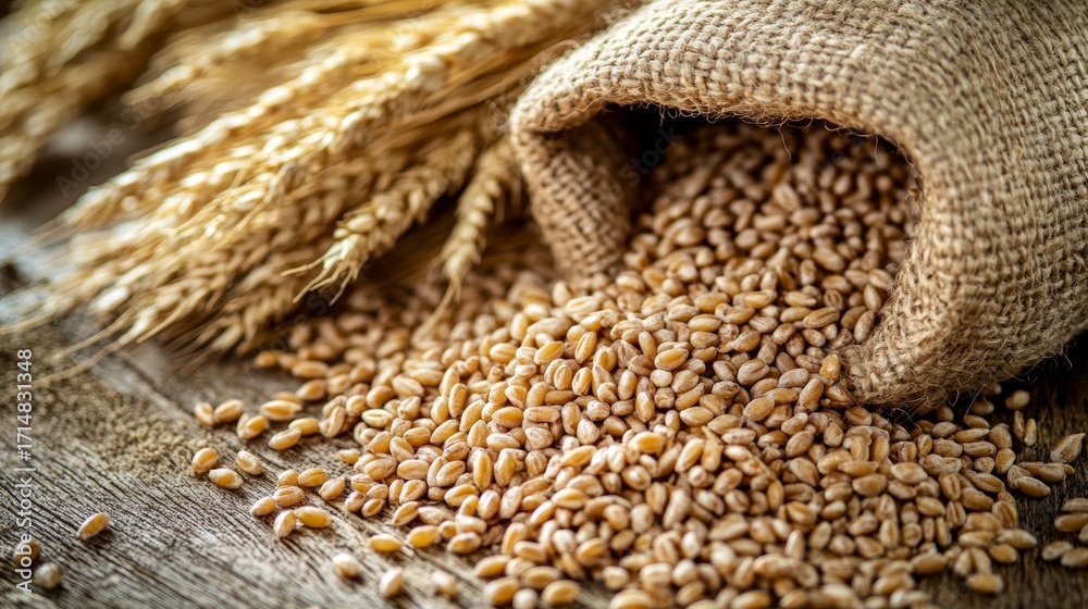 Stock-Illustration „Wheat is a cereal grain that serves as a major food ...