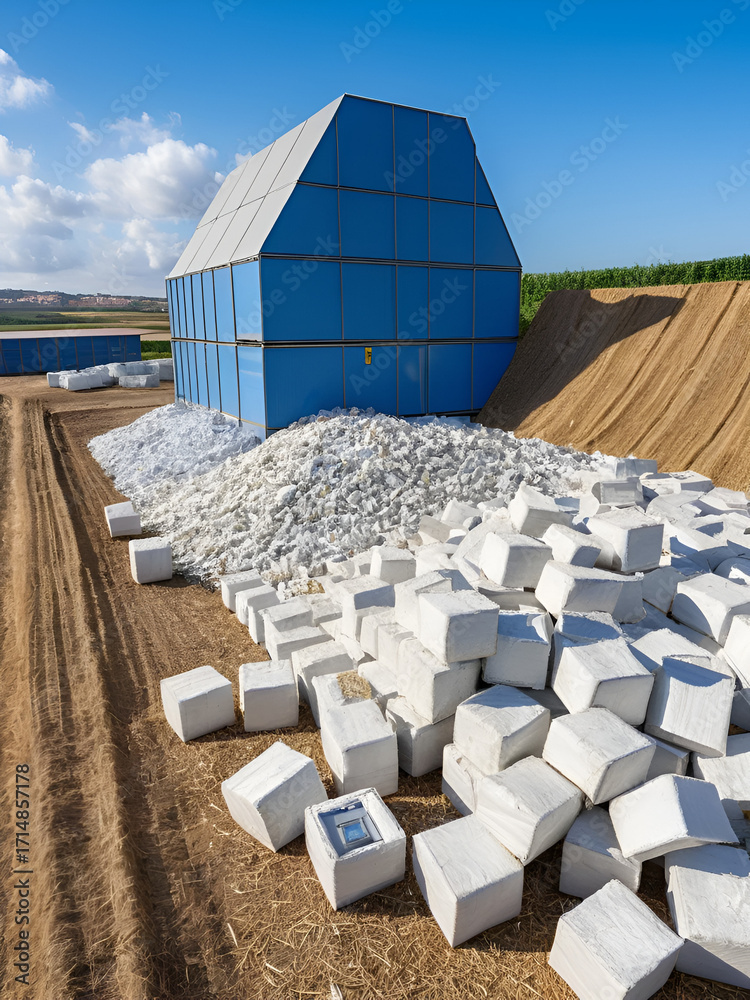 Waste to energy plant separating debris by category and compacting in ...