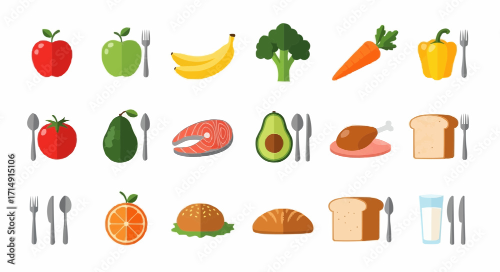 Healthy eating healthy eating food groups vector illustration with ...