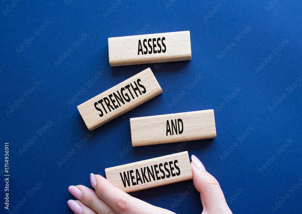 Photo Stock Strengths and Weaknesses symbol. Wooden blocks with words ...